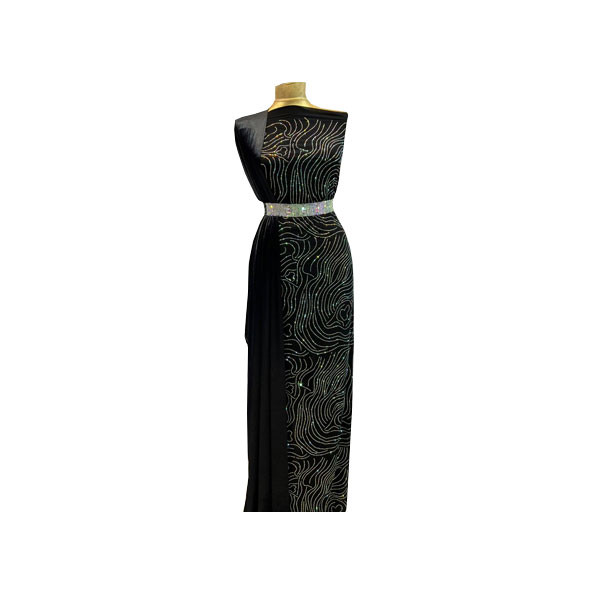 Elegant Silk Sleeveless Women Dress Consisted of Right Full Black Tunic ...