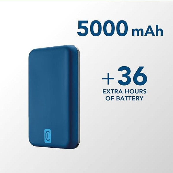 Cellularline Wireless Magsafe 5000mAh Power Bank, Blue Color, Model No ...