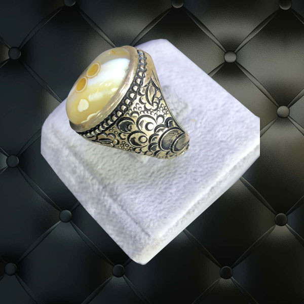 Hand Made Silver Ring, Decorated with Big Sulaimani Agate Stone ...