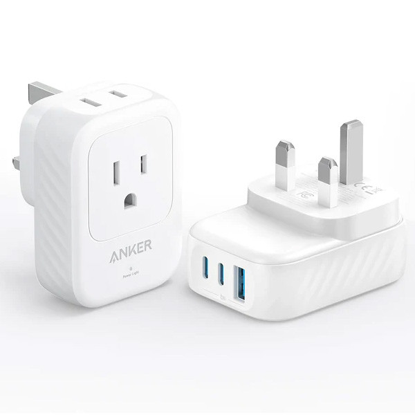 Anker Travel Adapter 5in1 2AC2C1A Ports 15W UK, White Color, Model No ...